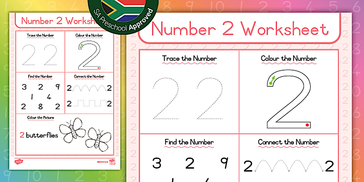 Preschool Numeracy: Number 2 Worksheet (teacher made)