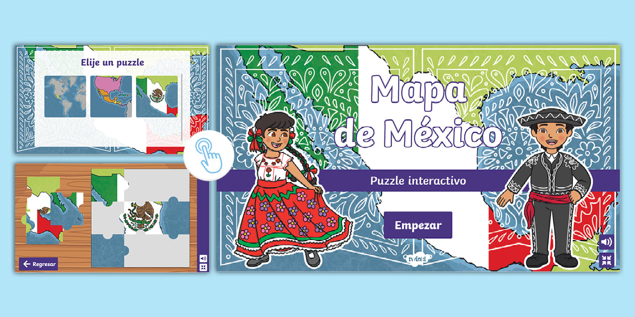 * NEW * Puzzle interactivo: Mapa de México - Twinkl