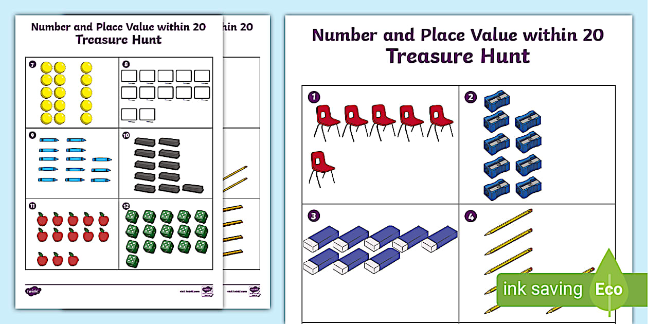 👉 KS1 Back to School Number and Place Value Treasure Hunt
