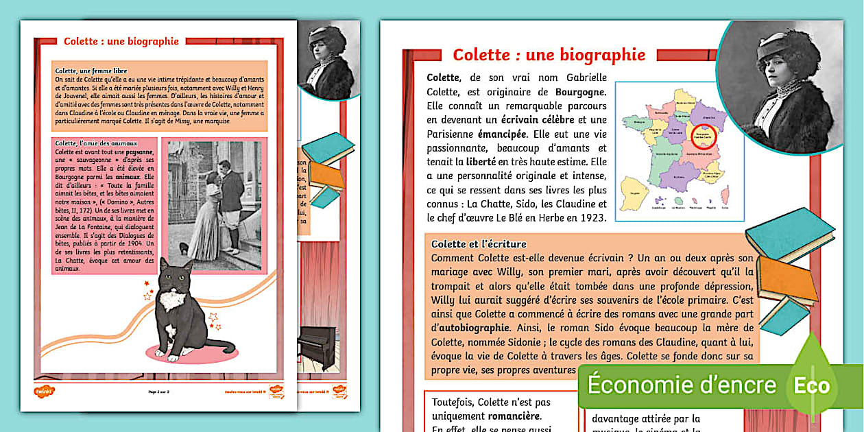 Fiches sur Colette - Biographie - Cycle 4