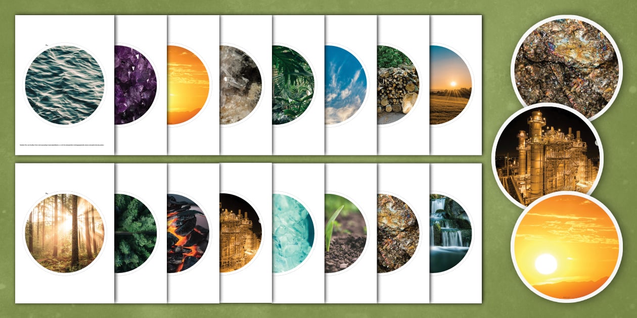 Natural Resources Circle Photo Display Cut-Outs - Twinkl