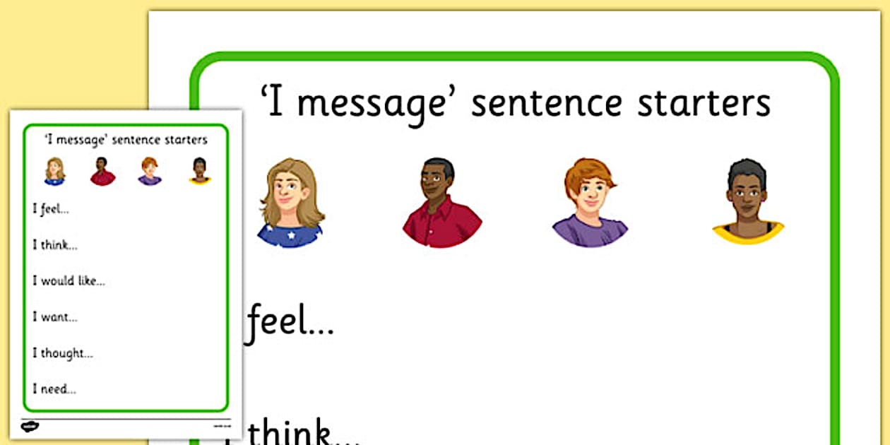KS3 I Message Sentence Starters (teacher made) - Twinkl