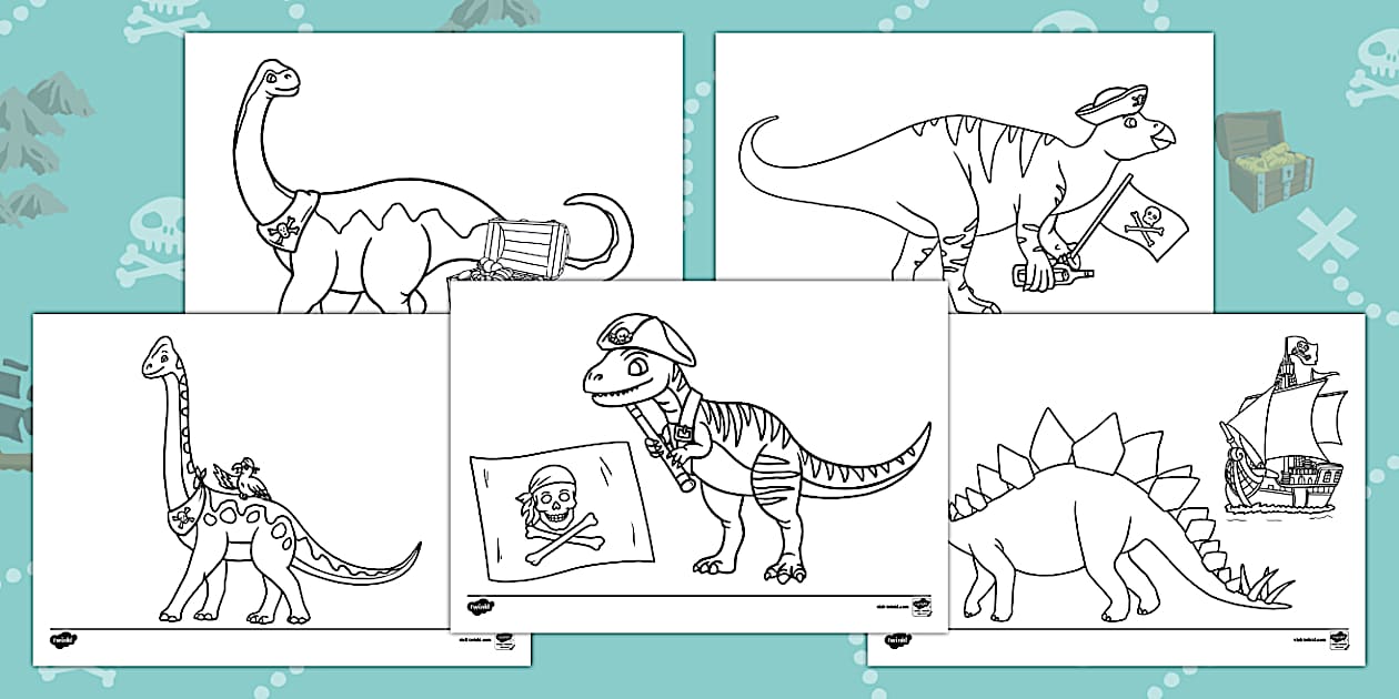 Pirate Dinosaurs Colouring Pages | Talk Like a Pirate | EYFS