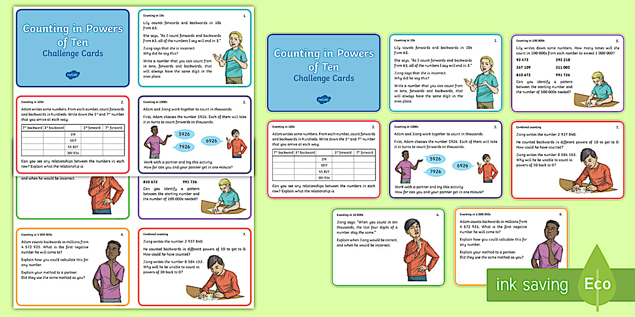 Year 5 Counting in Powers of 10 Maths Mastery Challenge Cards