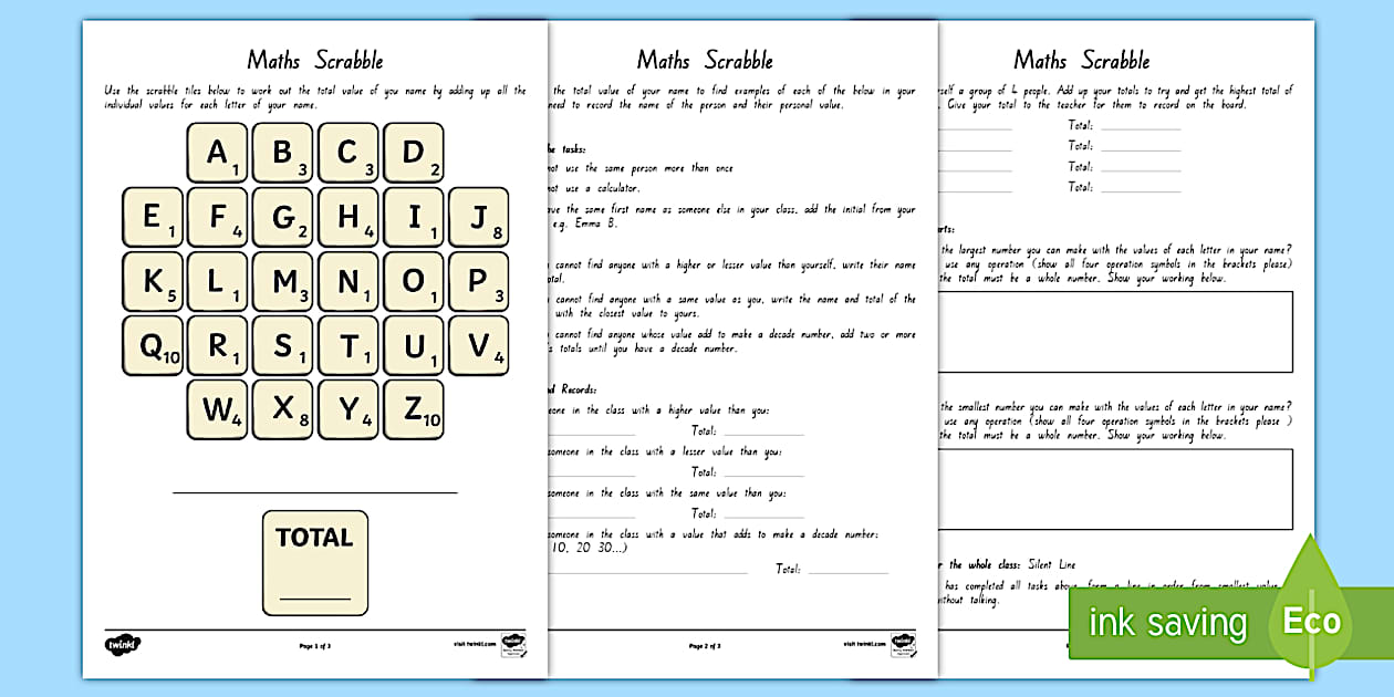 My Name Maths Letter Tiles Activity (teacher made) - Twinkl