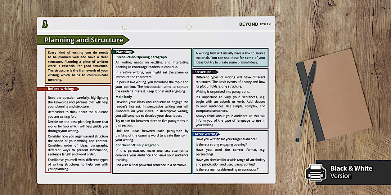 Language Activity Mat: Planning and Structure (teacher made)