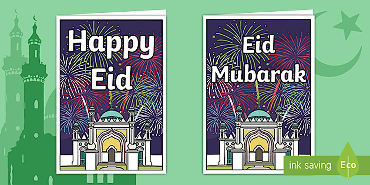 How to Make Eid Mubarak Cards | Free Download (teacher made)