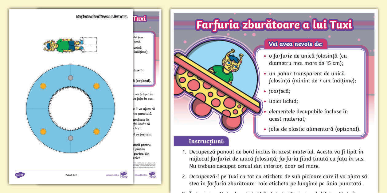 Farfuria zburătoare a lui Tuxi – Activitate practică