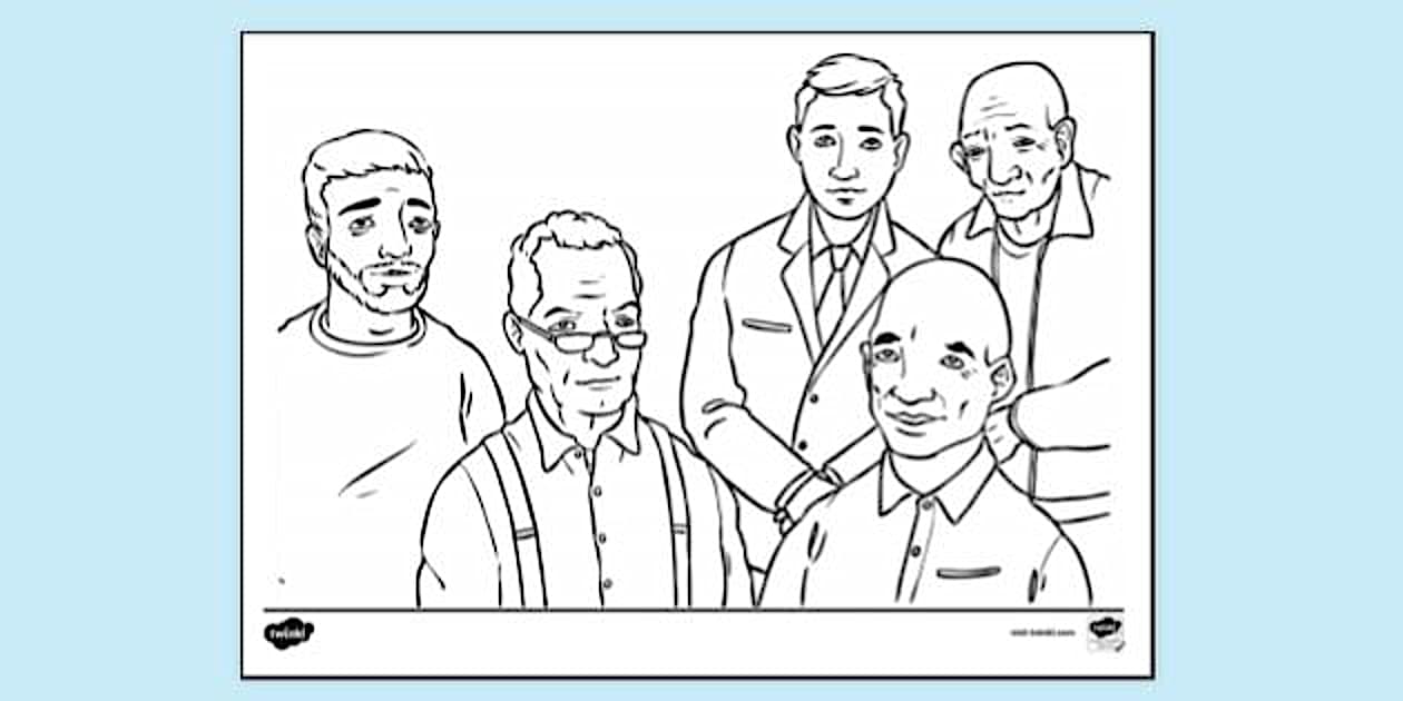 Different Age Men Colouring | Colouring Sheets