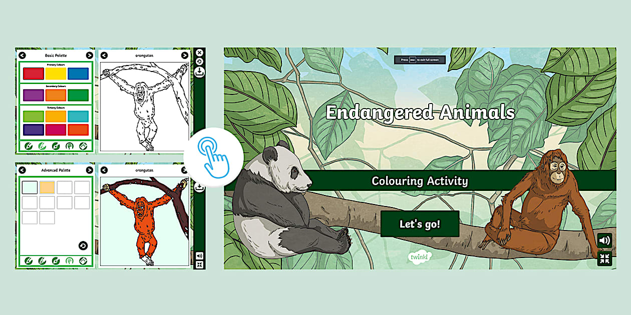 Endangered Animals Interactive Colouring - Twinkl