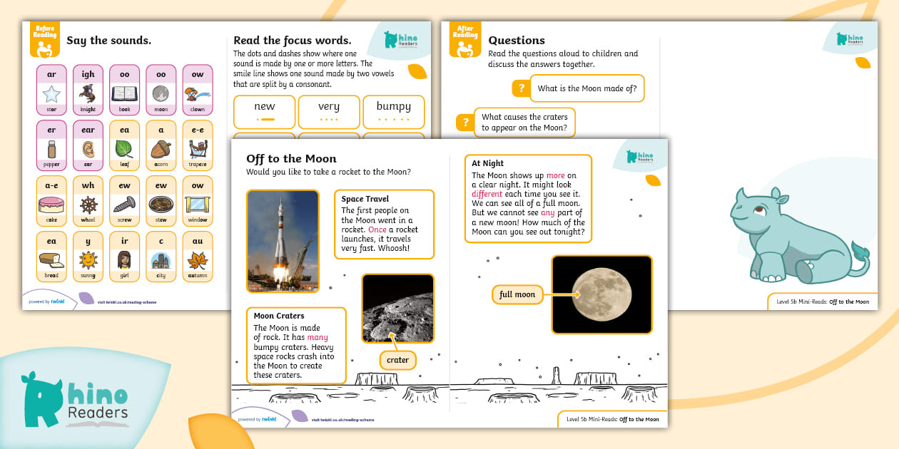 Rhino Readers Intervention: Off to the Moon (Level 5b)