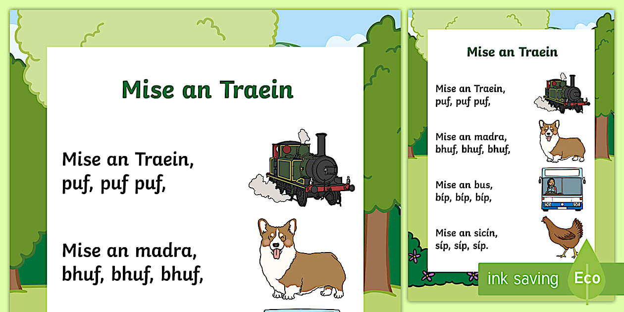 Mise an Traein Rhyme Gaeilge | Twinkl