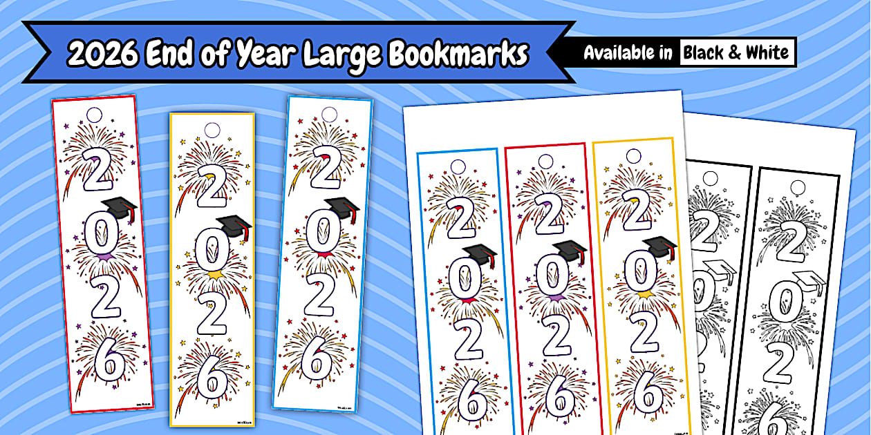 👉 2026 New Year Large Bookmarks - 2026 New Year large Bookmarks