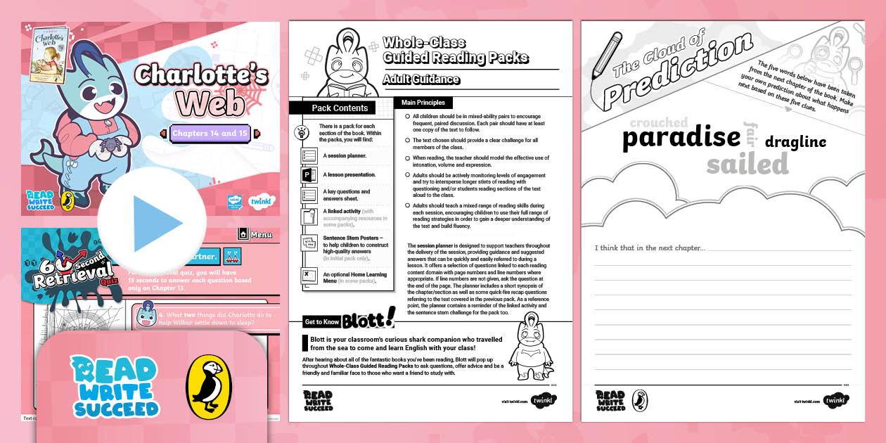 FREE! - Charlotte's Web Whole-Class Guided Reading Pack: Chapters 14 & 15