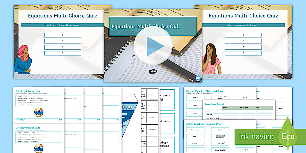 Edexcel Physics Equations Revision Activity Pack - Twinkl