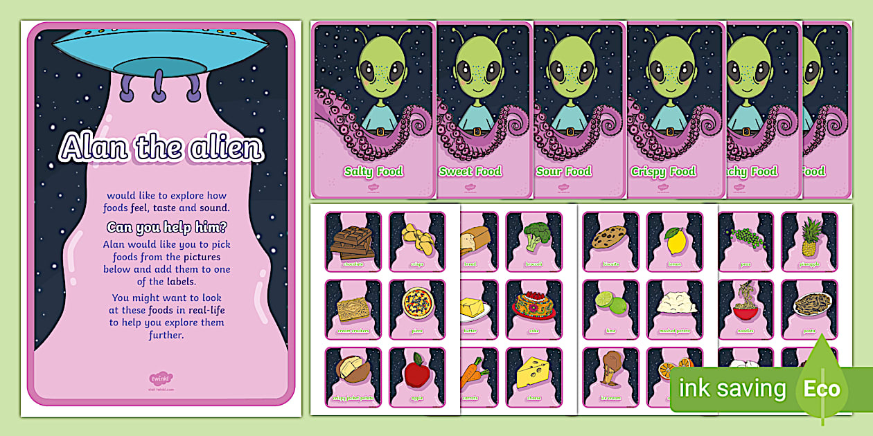 Alan the Healthy Alien Foods Sorting Activity Pack - Twinkl