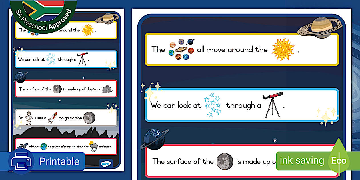 Space: Picture Reading Posters (teacher made) - Twinkl
