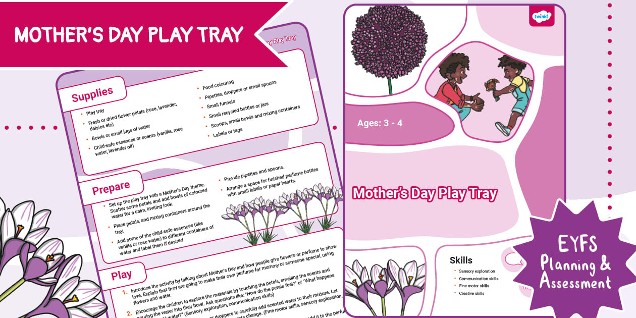 Northern Ireland EYFS Age 3-4 Play Tray: Mother's Day
