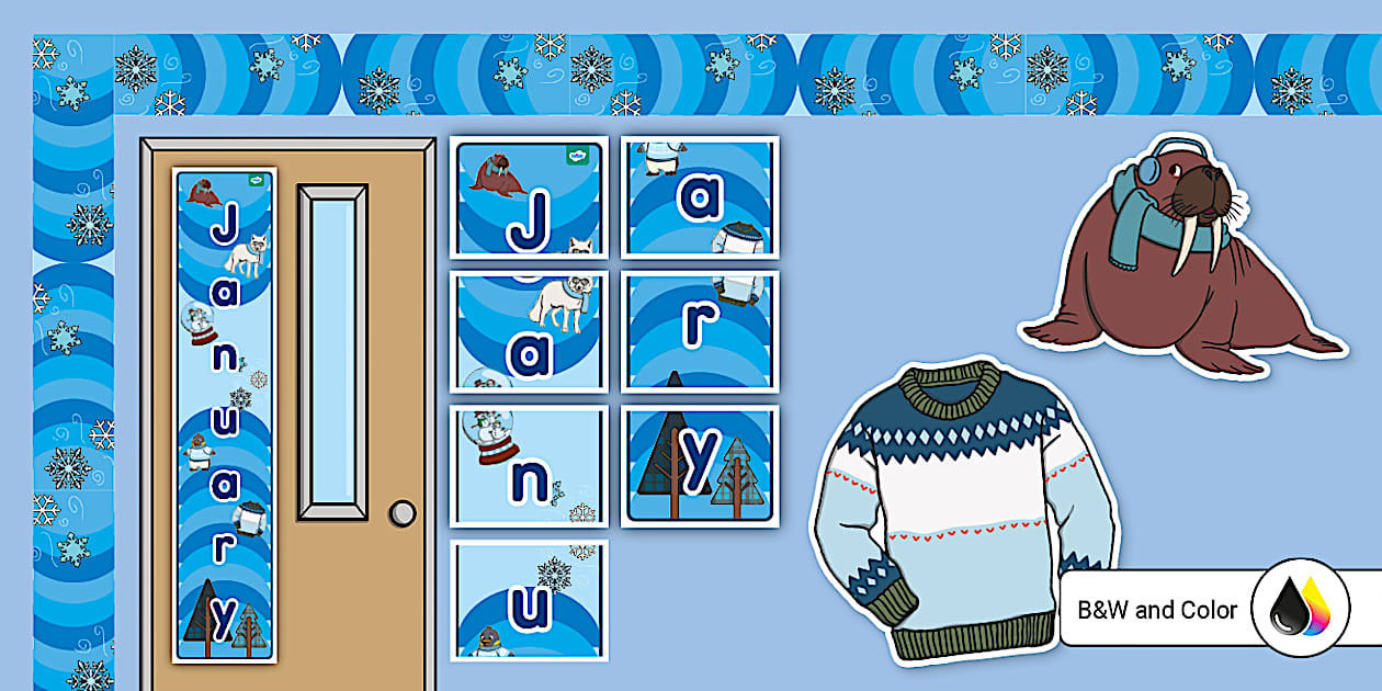 January Door Decorating Pack (teacher made) - Twinkl
