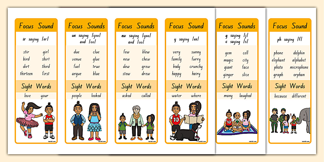 NZ Phonics: Level 5 Focus Sounds Bookmarks: Weeks 11 - 20