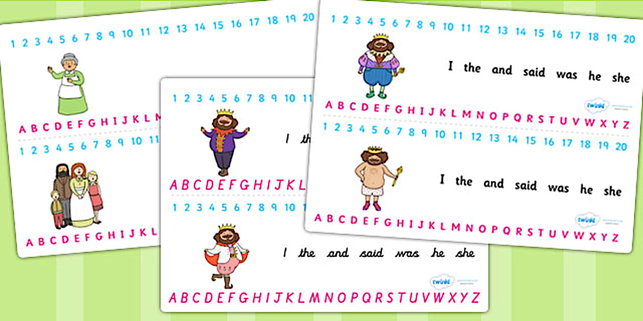 Cursive The Emperors New Clothes Combined Number and Alphabet Strips