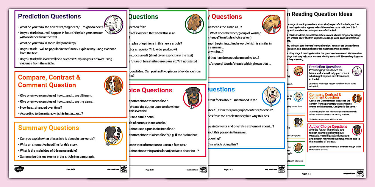 Non-Fiction Reading Comprehension Question Stems - Twinkl