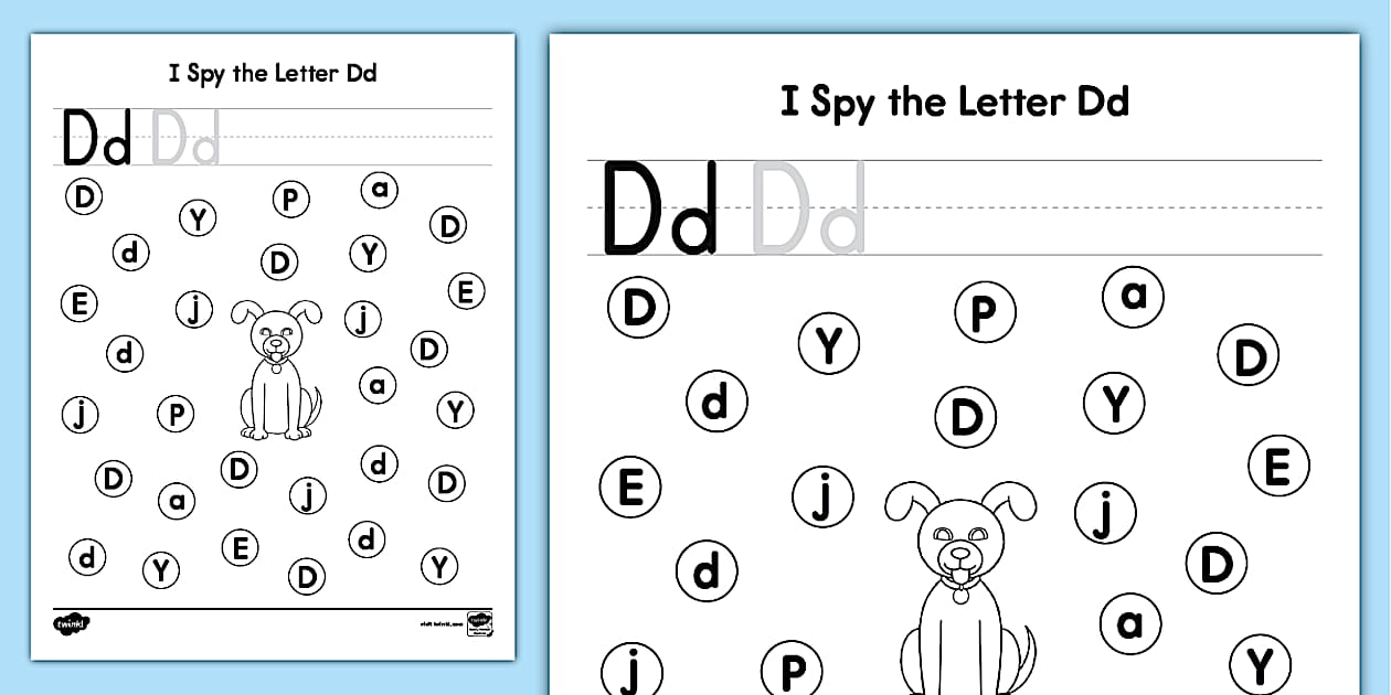 I Spy the Letter Dd Activity Worksheet - Twinkl