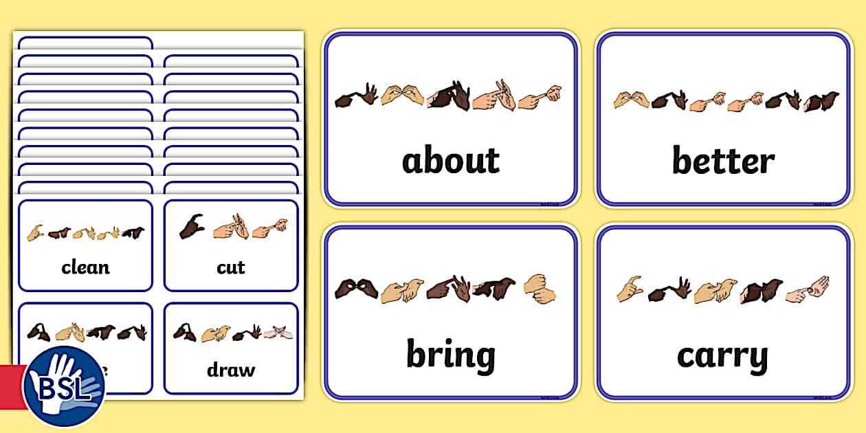 Third Grade Dolch List Sight Words with Fingerspelling Flashcards