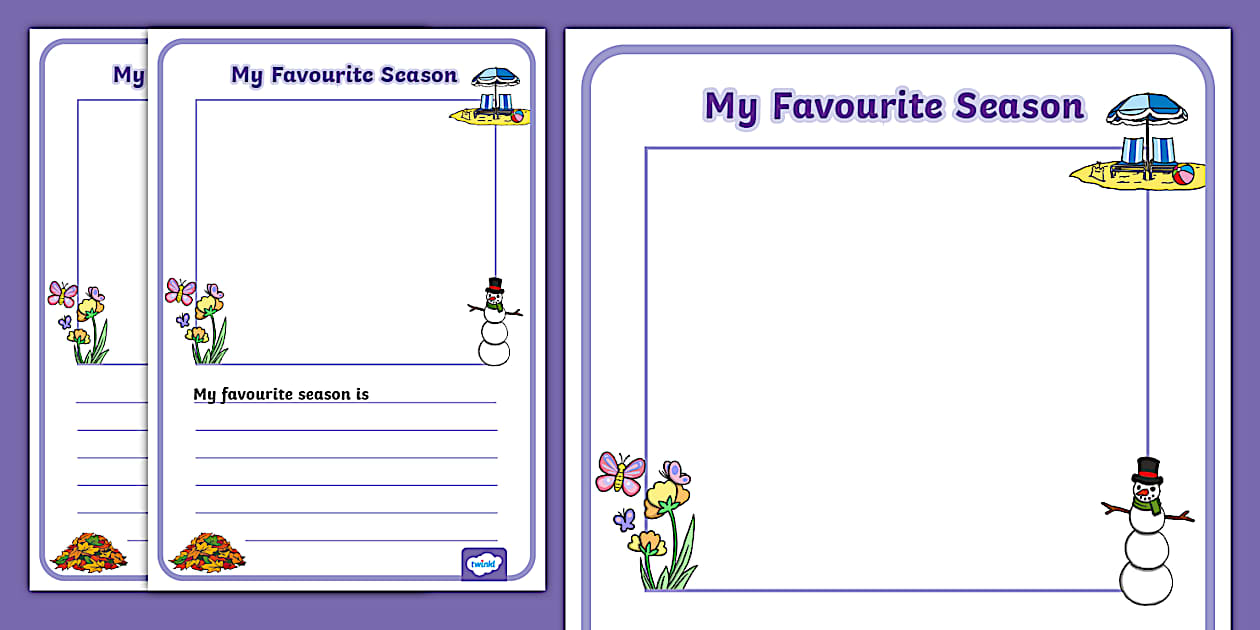 My Favourite Season Activity Sheet | Twinkl | Seasons | EYFS