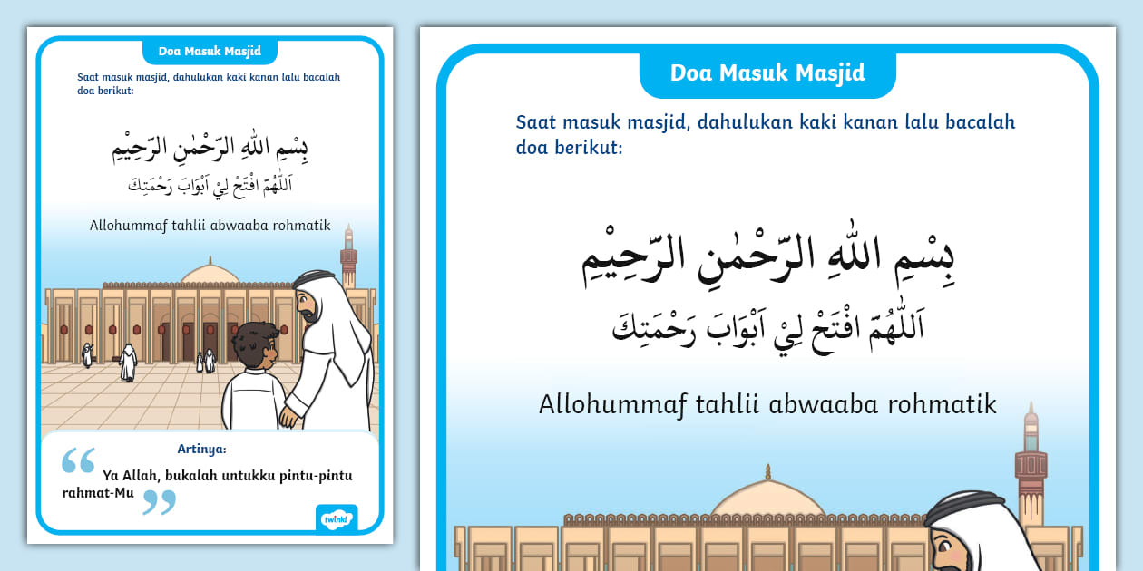 Poster Doa Masuk Masjid (teacher made) - Twinkl