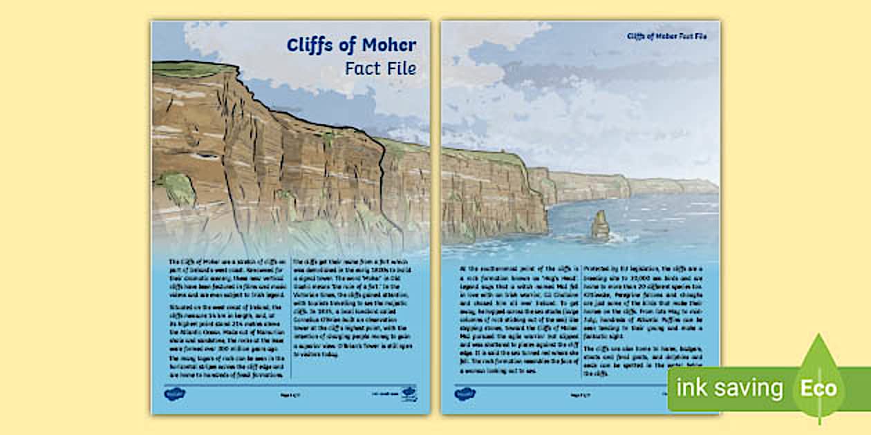Cliffs of Moher Facts File (profesor hizo) - Twinkl