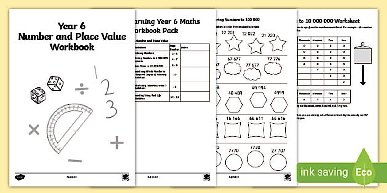 KS2 Year 6 Maths Worksheets - Number & Place Value Workbook