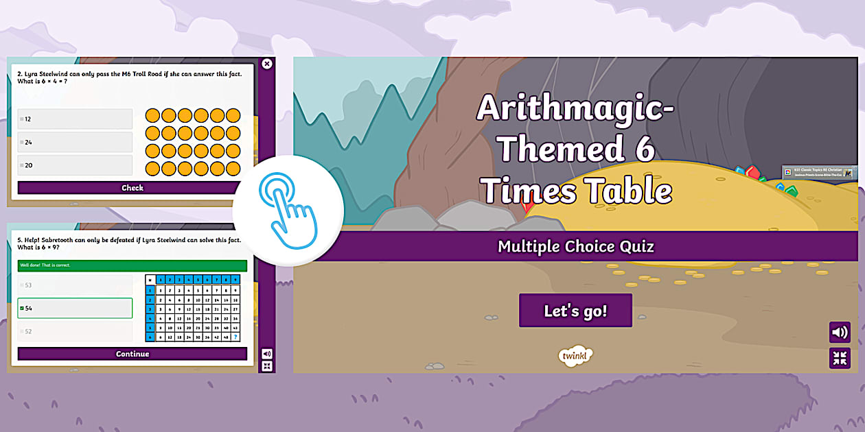 KS2 Arithmagic-Themed 6 Fun Times Table Multiple Choice Quiz
