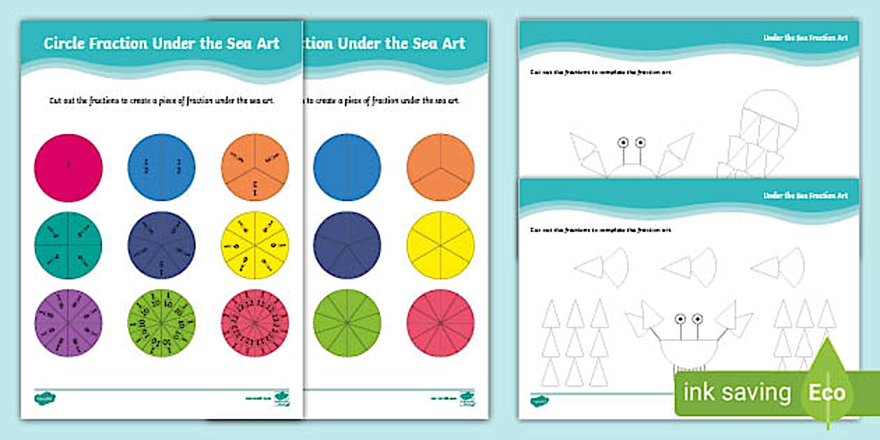 Circle Fraction Under the Sea Art Activity Pack - Twinkl