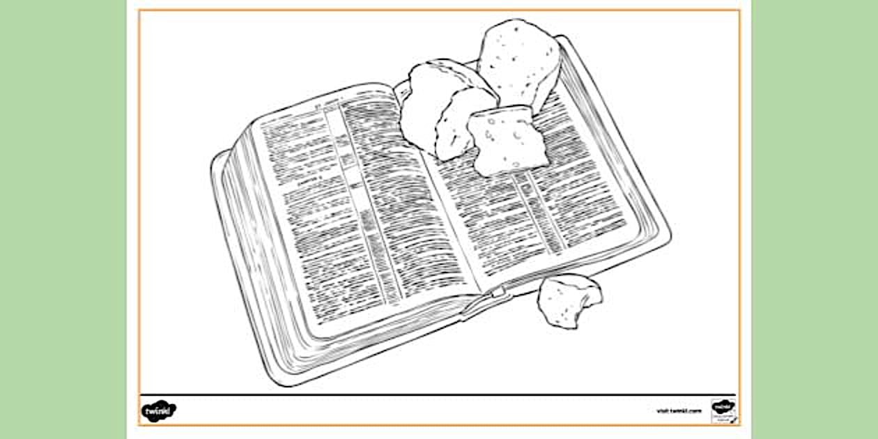 Picture of the Bible Colouring Page - KS1 Resource - Twinkl