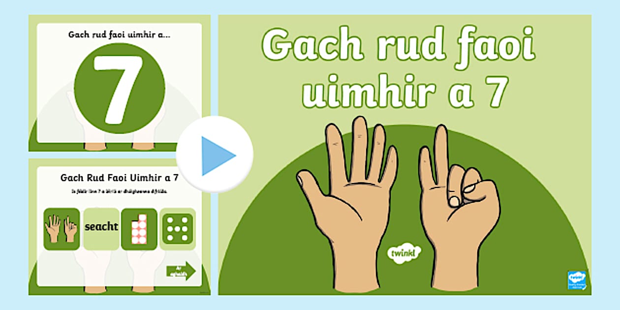 All About the Number 7 PowerPoint Gaeilge (Teacher-Made)