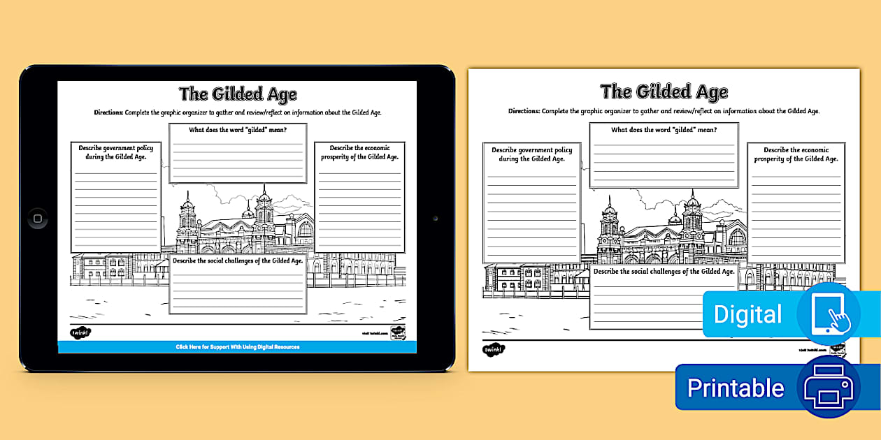 Gilded Age Graphic Organizer for 6th-8th Grade - Twinkl