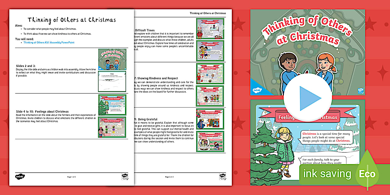 Thinking of Others at Christmas KS1 Assembly Pack - Twinkl