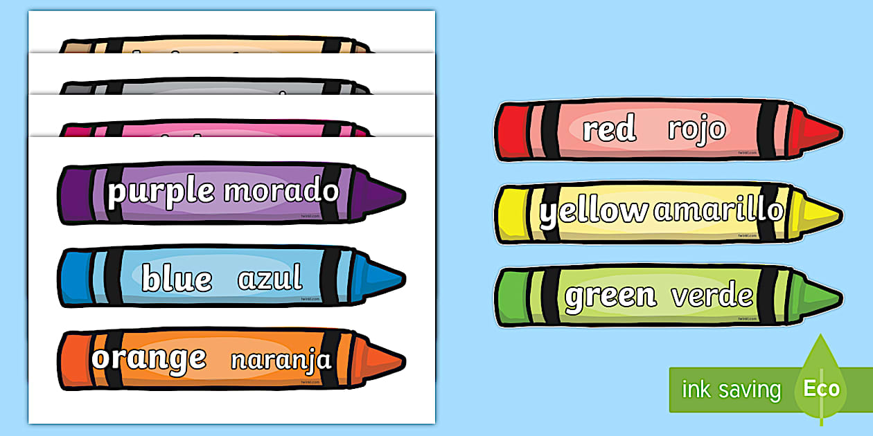 Colours on crayons Topic Words on Topic Images English/Spanish