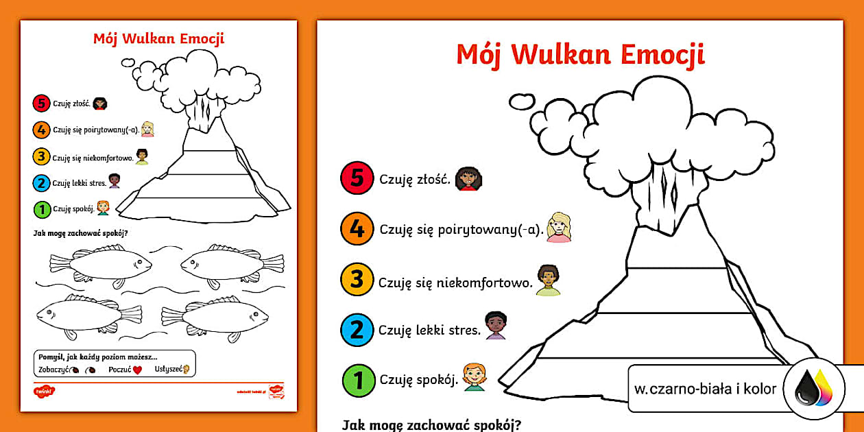 Mój Wulkan Emocji | TUS | Karta Pracy (teacher made)