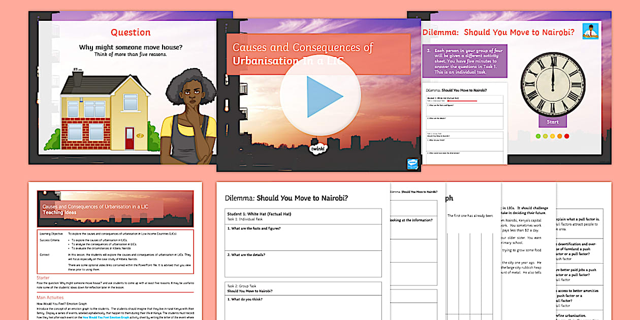 Urbanisation in a LIC Lesson Pack (teacher made) - Twinkl