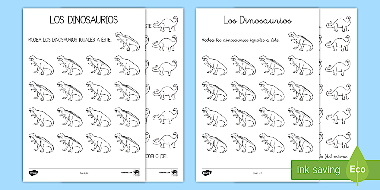 Ficha: Buscar los dinosaurios - Twinkl