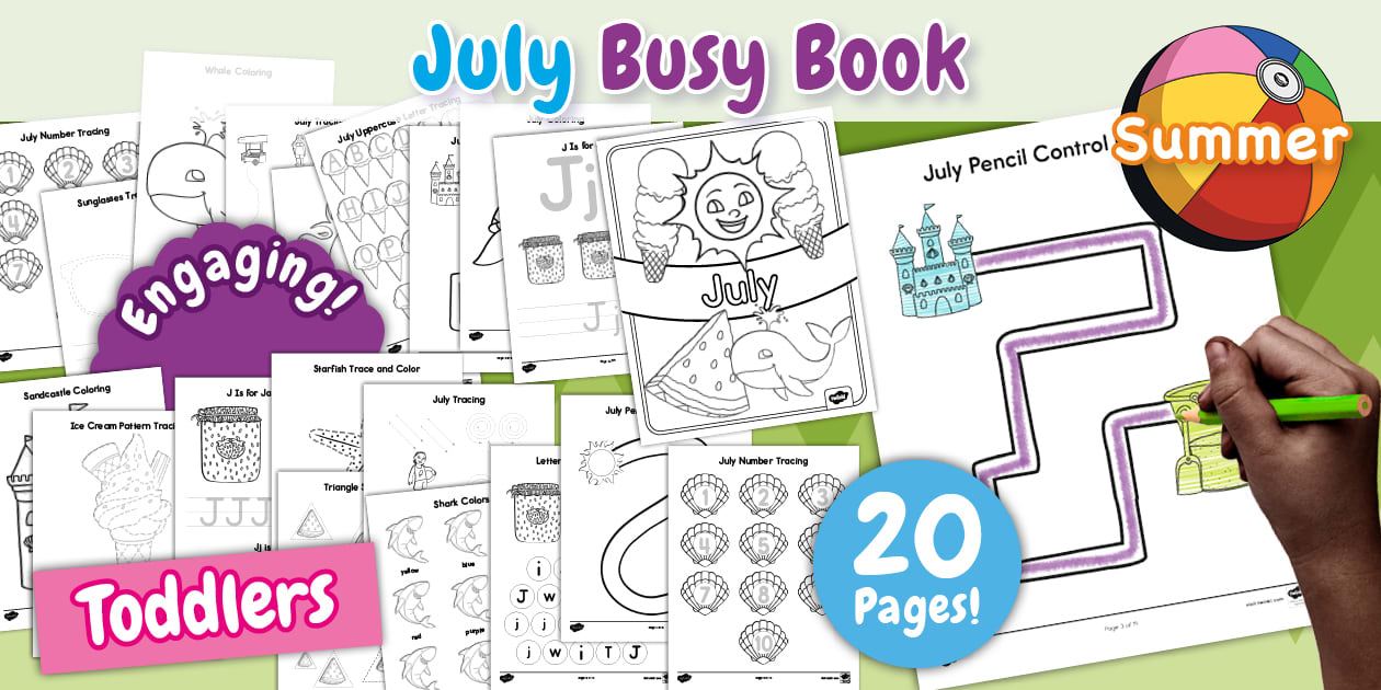July Toddler Busy Book (Teacher-Made) - Twinkl