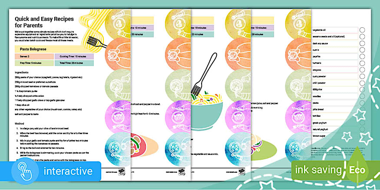 Quick and Easy Recipes for Parents