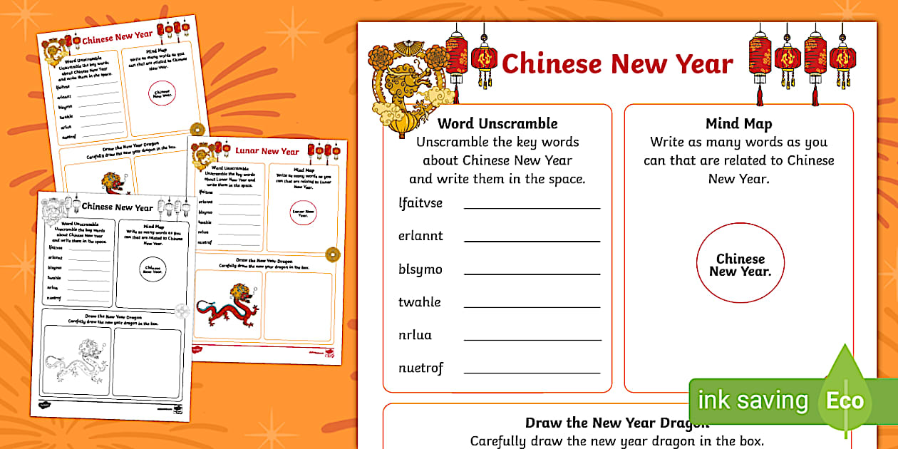 Chinese New Year Boredom Buster Worksheet - Twinkl