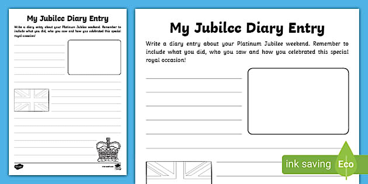 Jubilee Diary Entry Template - Twinkl - KS1 (teacher made)