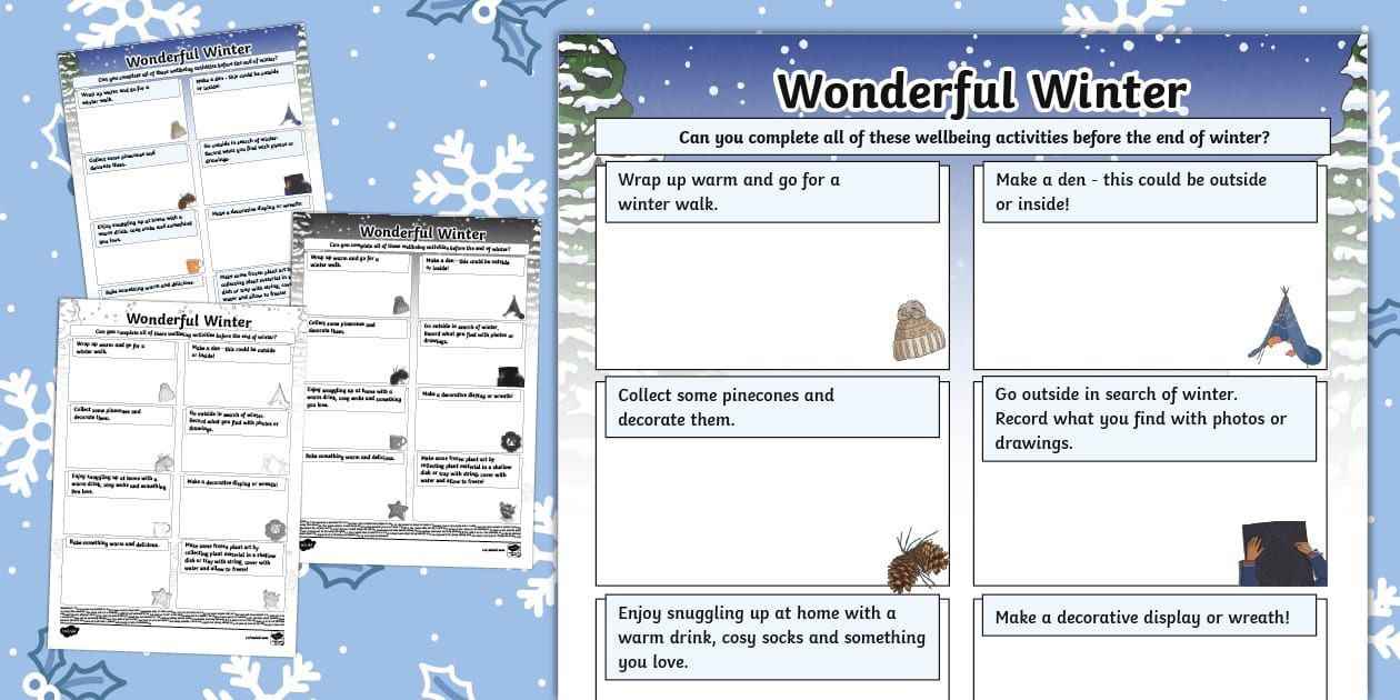 Wonderful Winter Wellbeing Checklist - Twinkl