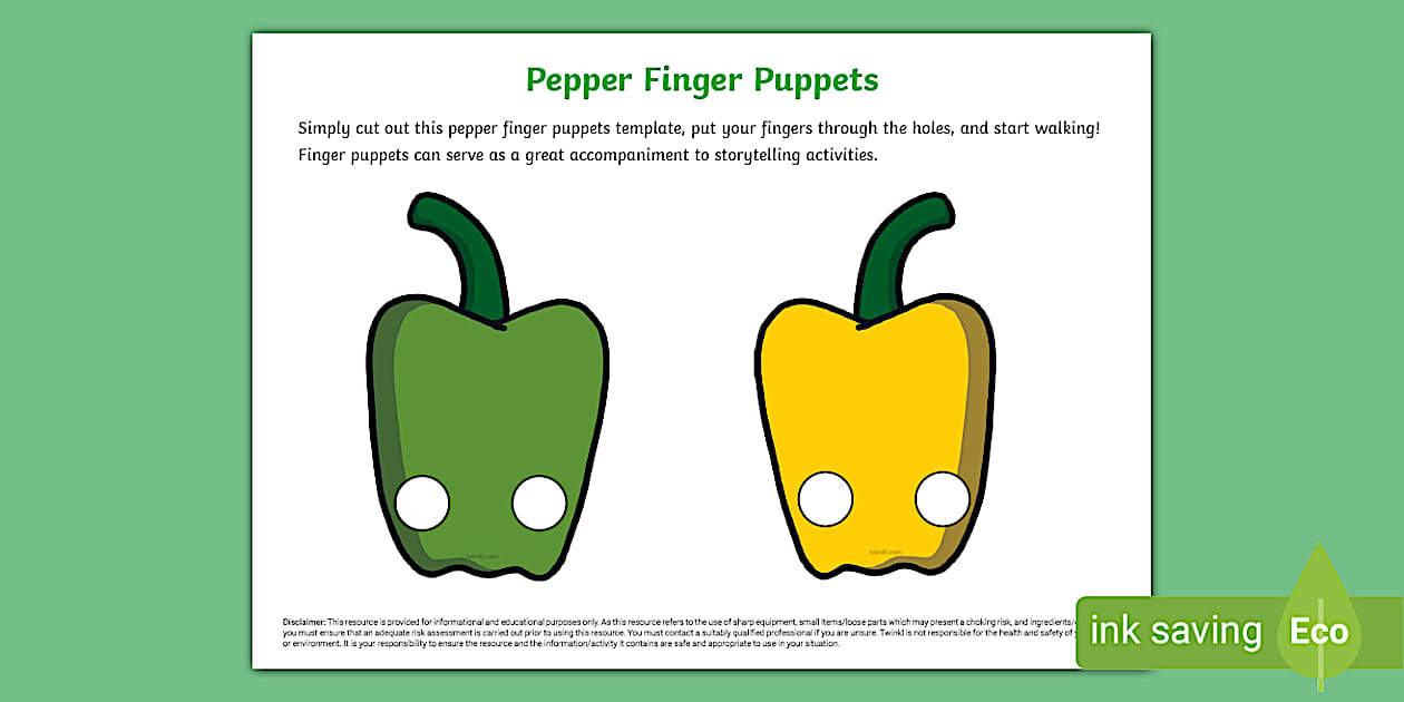 Pepper Finger Puppets | Twinkl | KS1 | Puppets | Role Play