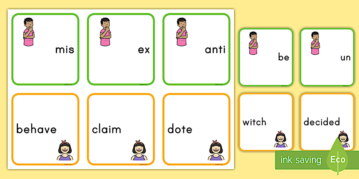 Prefix Matching Cards (Teacher-Made) - Twinkl