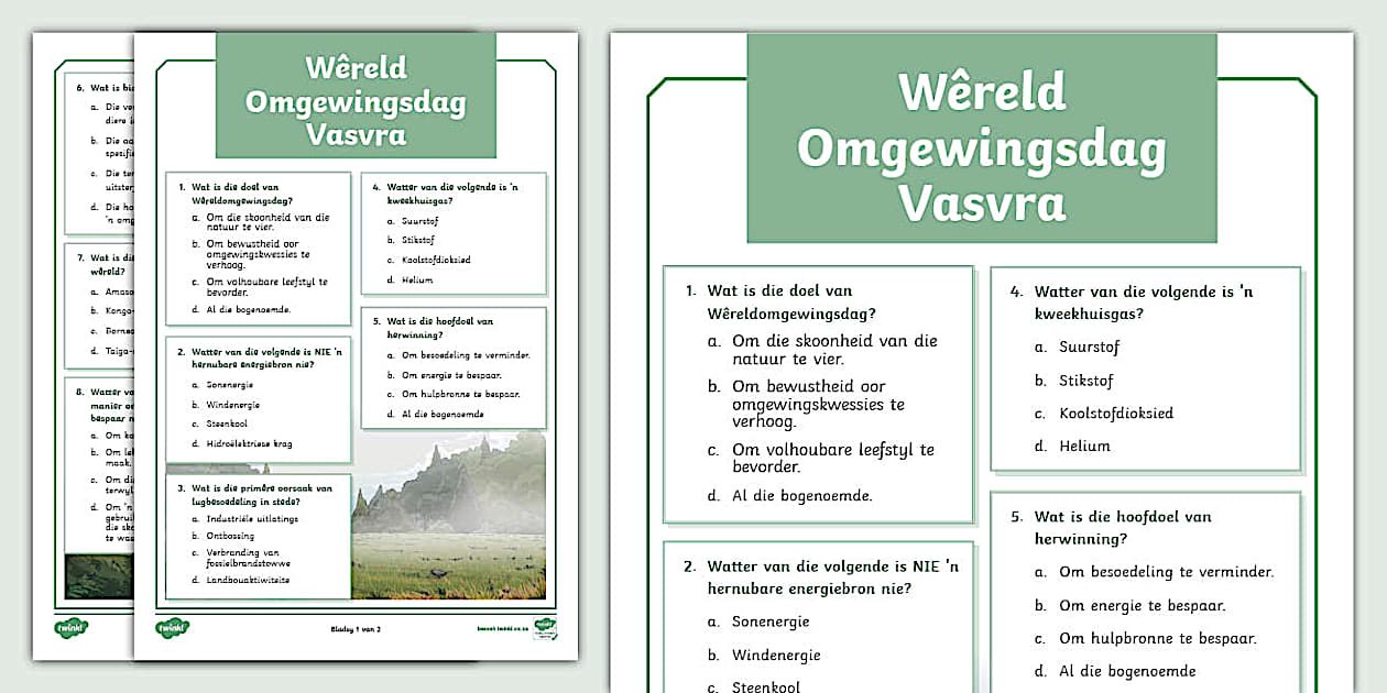Wêreld Omgewingsdag Vasvra - Twinkl